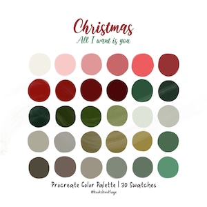 Christmas - Procreate Color Palette | Digital Procreate Tools, INSTANT ...