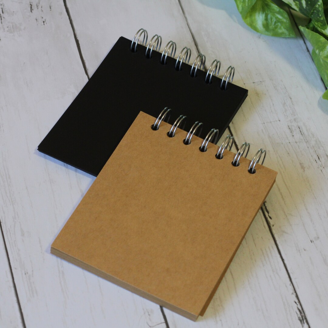 Handmade Kraft Spiral Notebook, Black Journal, Cardstock Album Book - Etsy