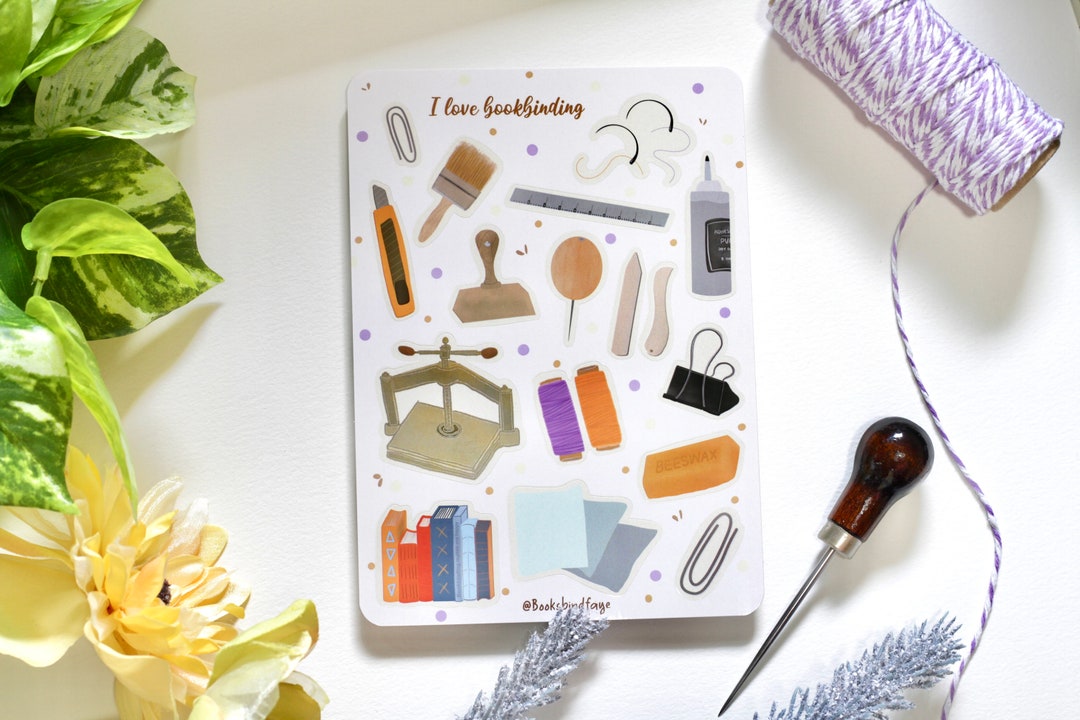 Sticker Sheet I Love Bookbinding Journaling Supplies , Planner Stickers ...