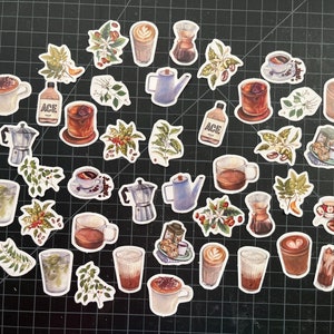 Coffee Cafe Stickers | Scrapbooking and Journaling Supplies - Etsy