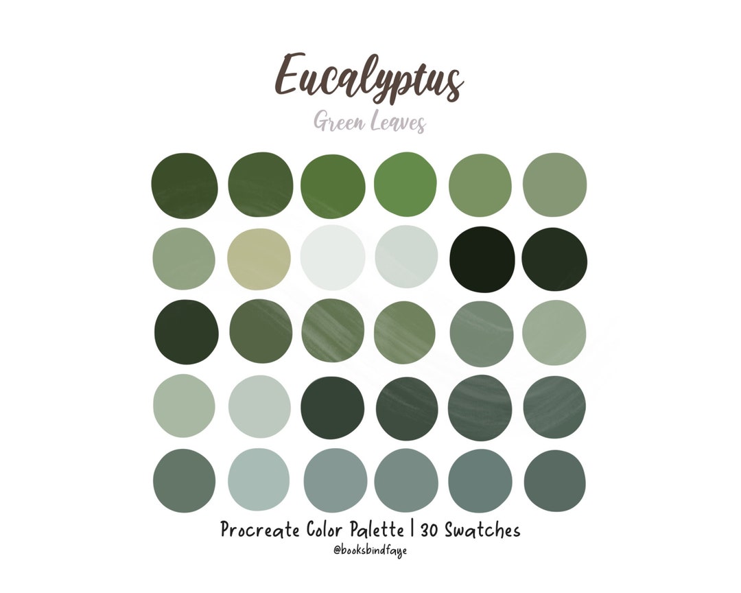 Eucalyptus - Procreate Color Palette| Light & Medium | Digital ...