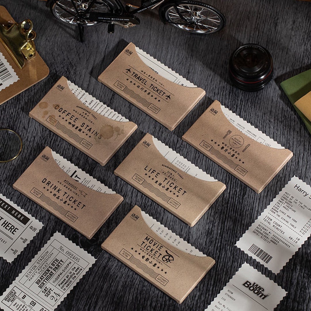 Vintage Tickets, Classic Receipts, Classic Retro Scrapbook Paper - Etsy