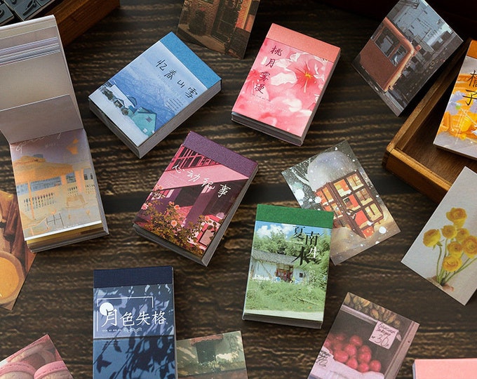 50 Sheets Color Themed Sticker Booklet | Scenery Stickers ...