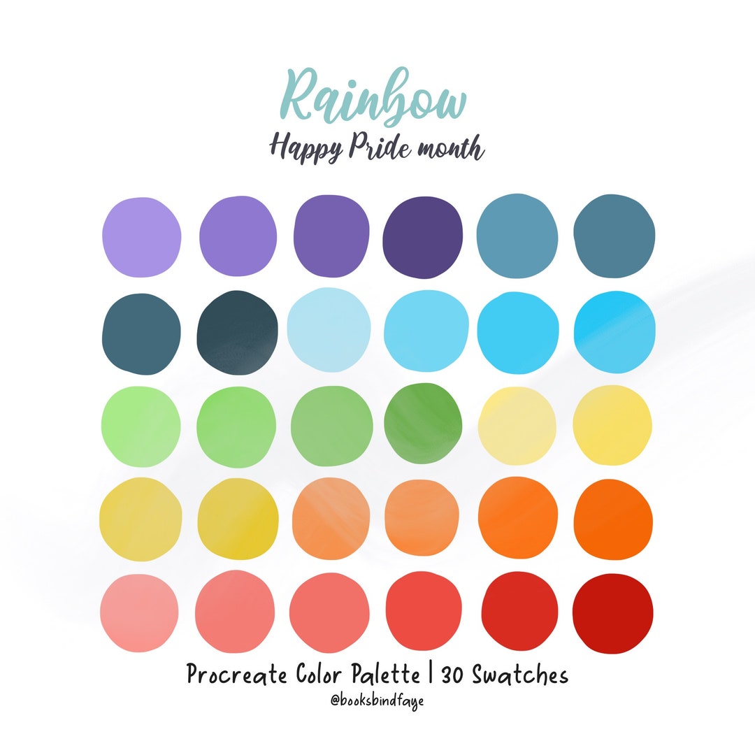 Rainbow- Pride Month - Procreate Color Palette | Digital Procreate ...