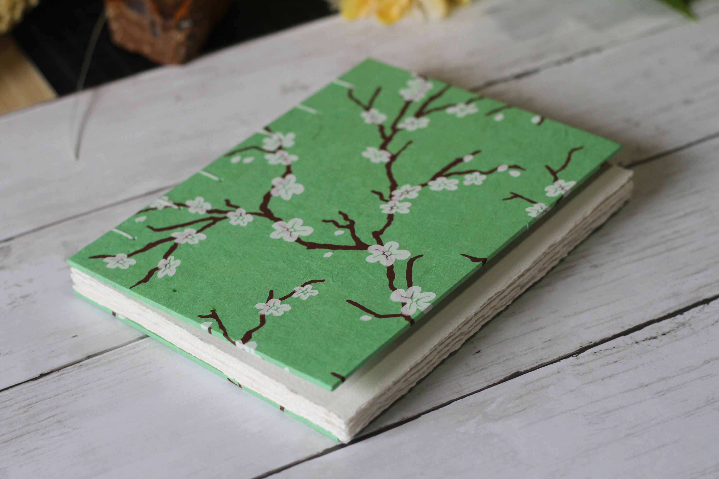 Handmade Watercolor Sketchbook Arches, Green Plum Blossom - Etsy
