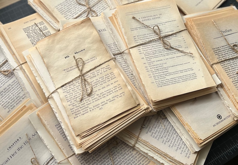 Vintage Book Pages Bundle: Ephemera for Scrapbooking & Collage - Etsy