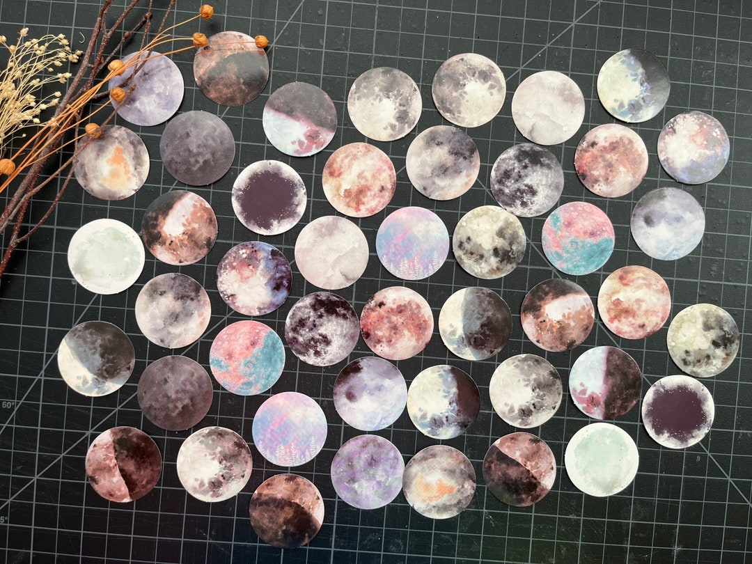 Moon | Stickers | Scrapbooking and Journaling Supplies - Etsy