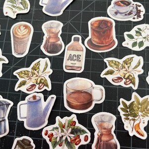 Coffee Cafe Stickers | Scrapbooking and Journaling Supplies - Etsy