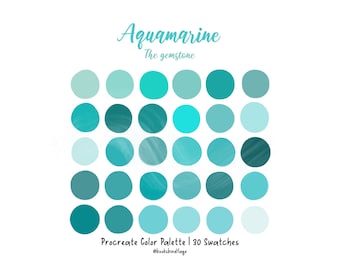 Aqua Blue Ocean Procreate Color Palette Digital Procreate Tools ...