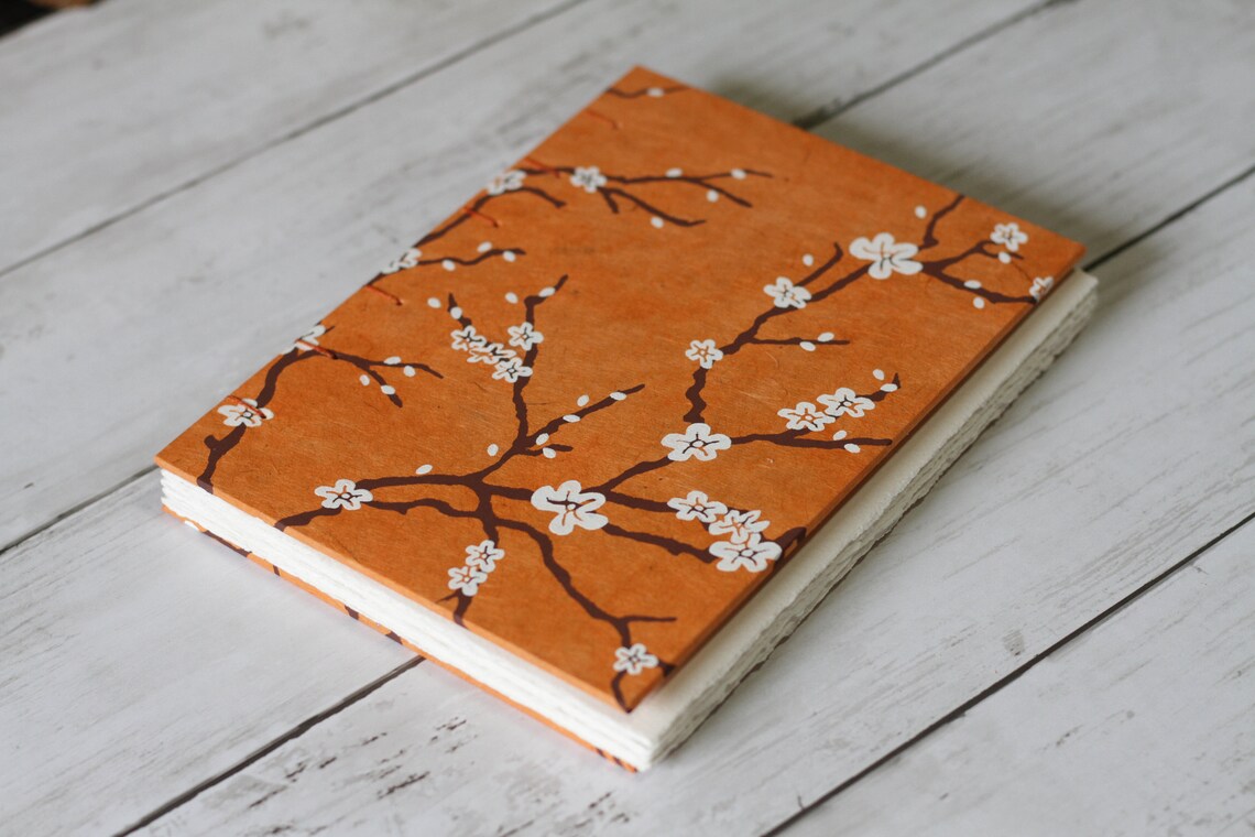 Handmade Watercolor Sketchbook Arches, Fabriano, Orange Plum Blossom - Etsy