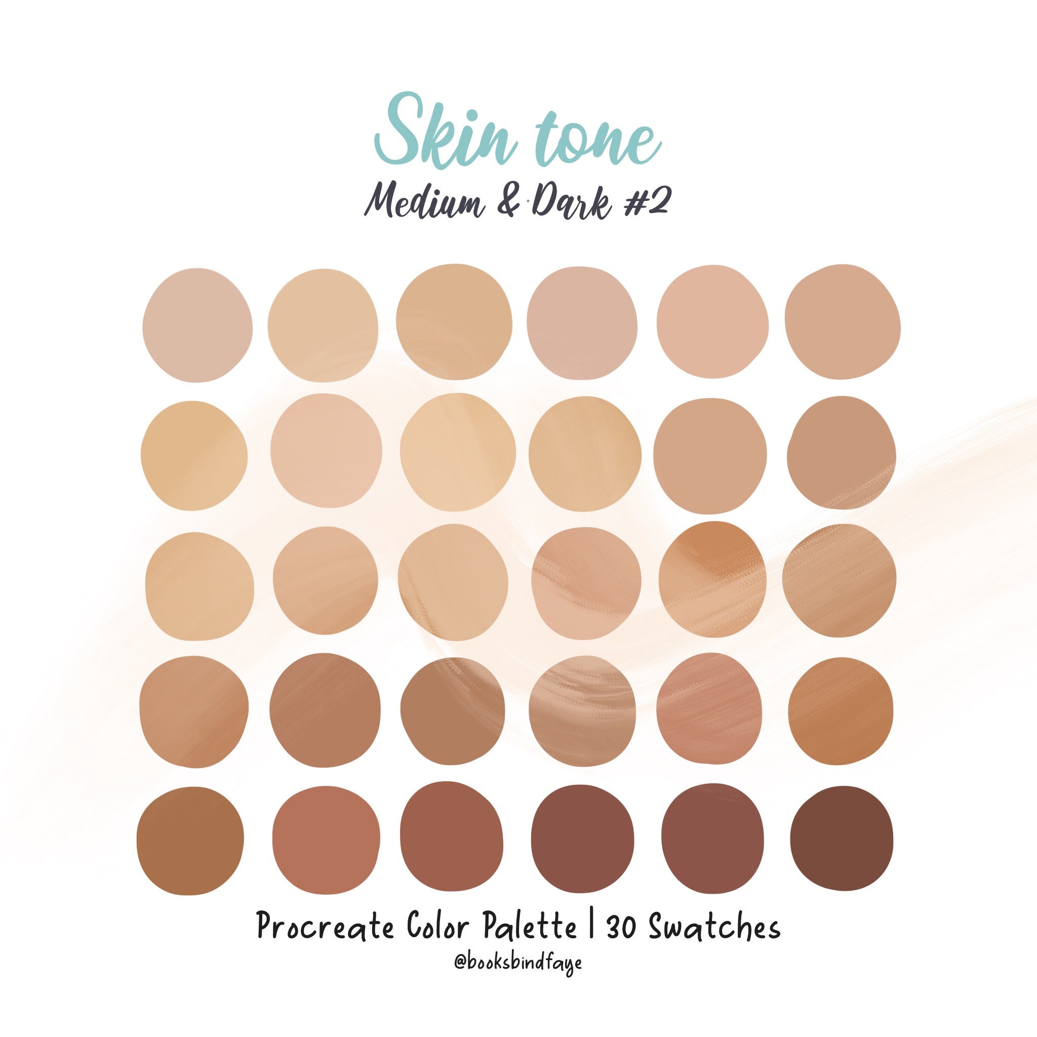 Skin Tones Procreate Color Palette Medium & Dark Digital | Etsy