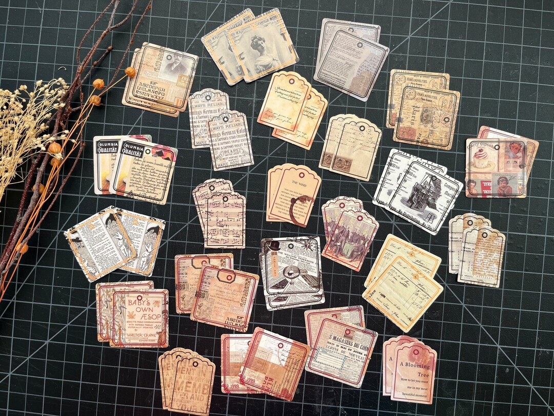 Vintage Scripts, Newspaper Stickers | Scrapbooking and Journaling ...