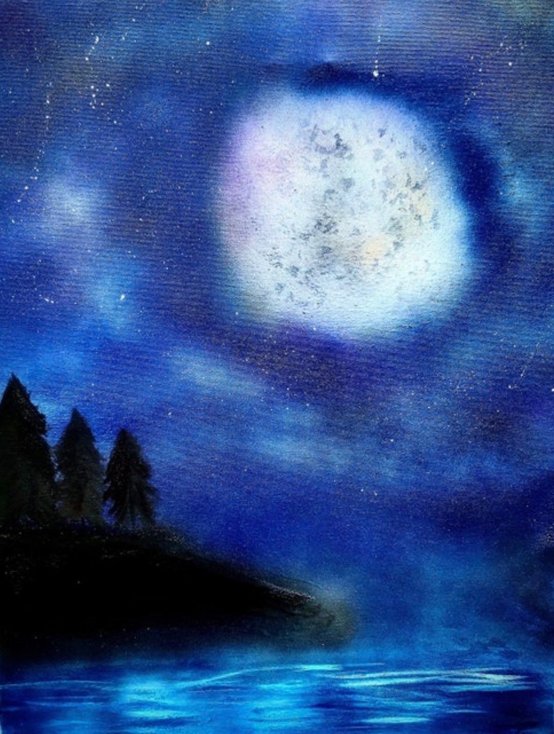 Moonlight Spray Paint Painting - Etsy