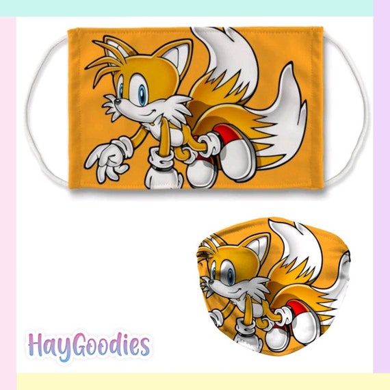 Tails custom print Face Mask covering Miles Sonic Hedgehog | Etsy