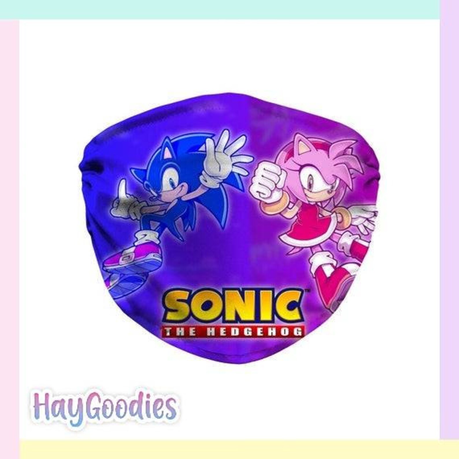 Amy Rose and Sonic custom print Face Mask covering Sonic the | Etsy