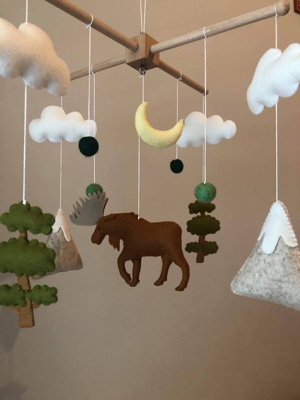 Woodland Mobile Moose Mobile Mobile Nursery Mountain | Etsy