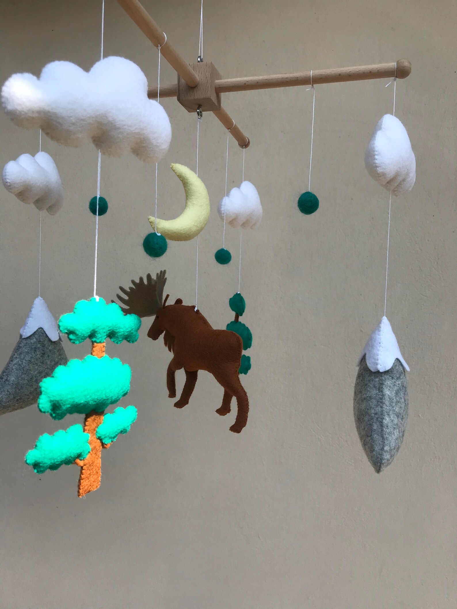 Woodland mobile Moose mobile Mobile nursery Mountain | Etsy
