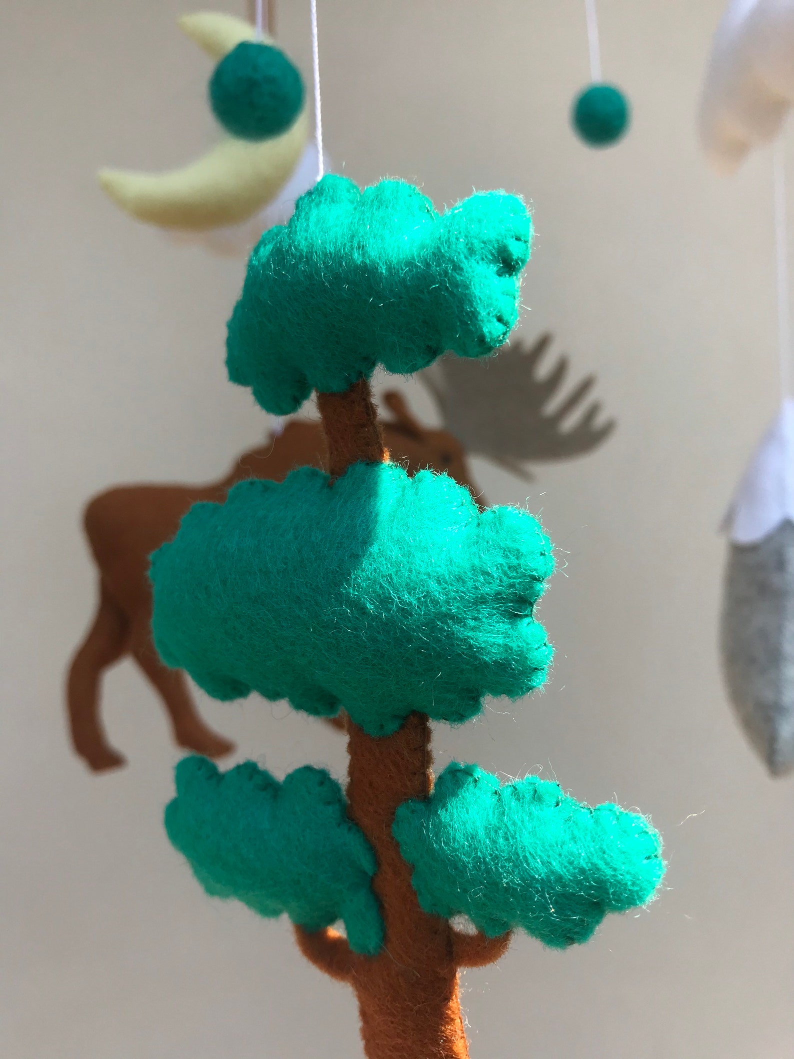 Woodland Mobile Moose Mobile Mobile Nursery Mountain - Etsy