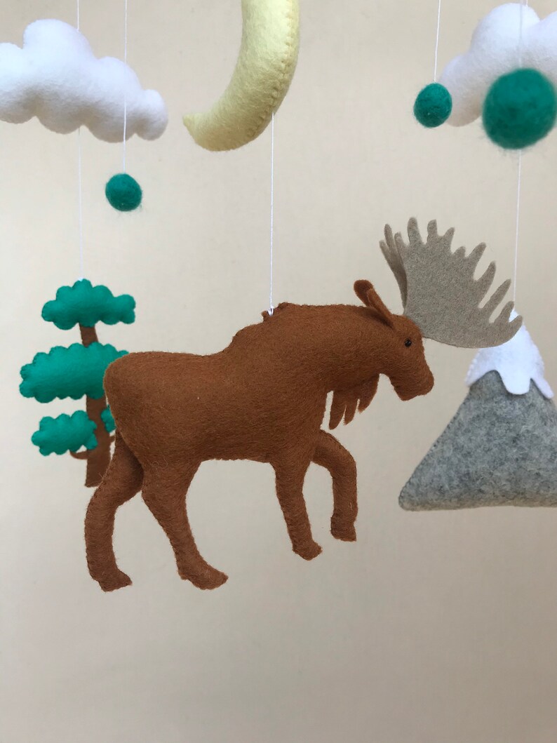 Woodland Mobile Moose Mobile Mobile Nursery Mountain - Etsy