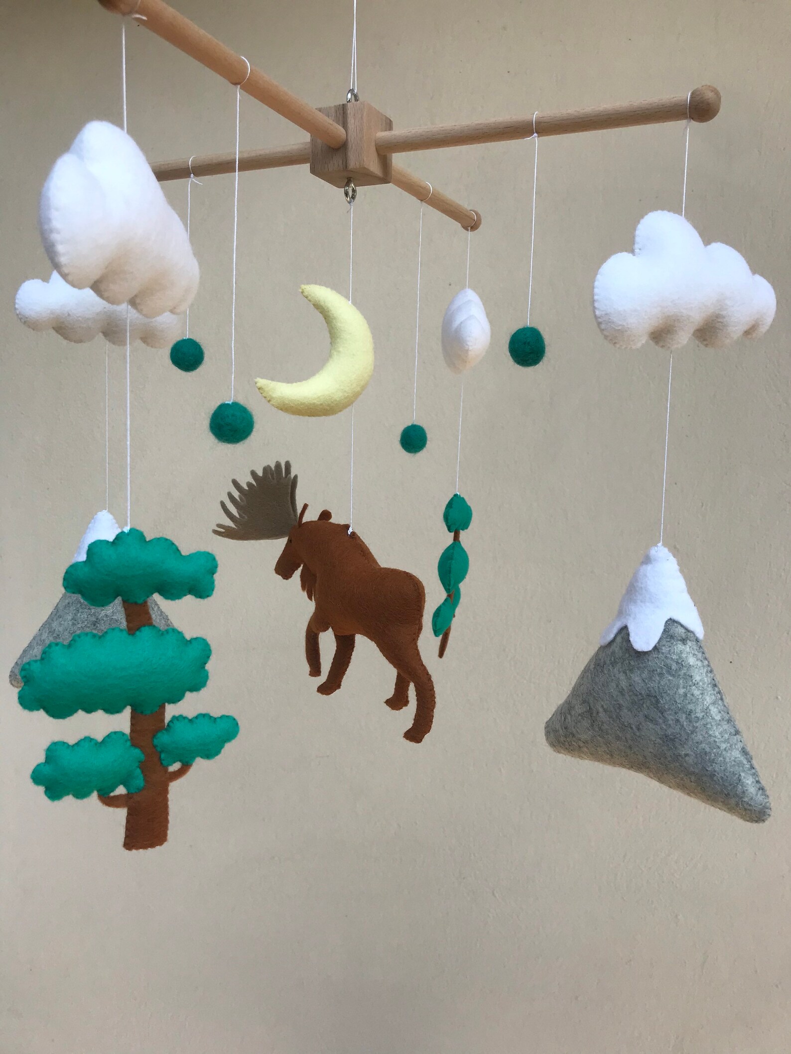 Woodland Mobile Moose Mobile Mobile Nursery Mountain - Etsy