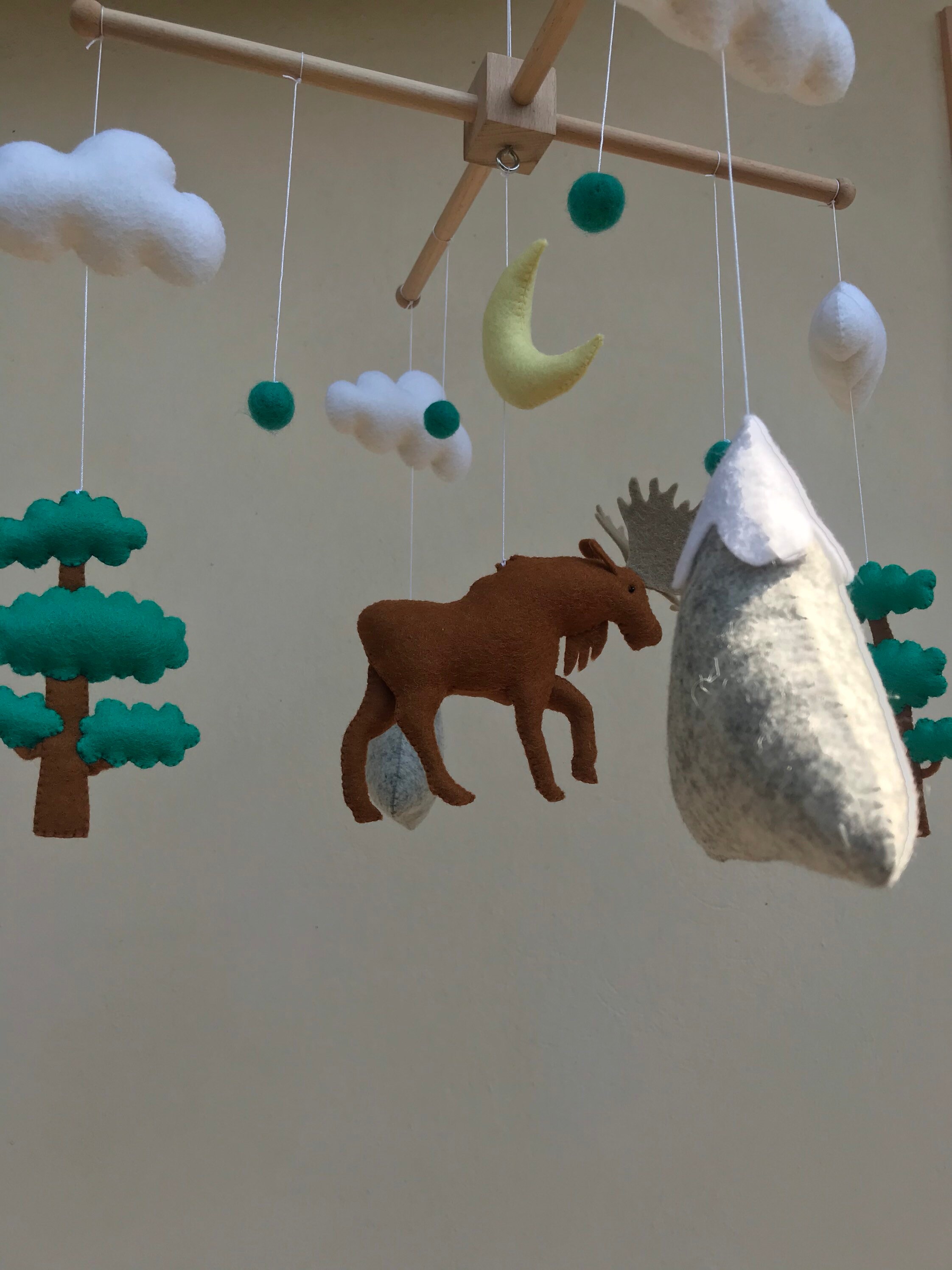 Woodland mobile Moose mobile Mobile nursery Mountain | Etsy