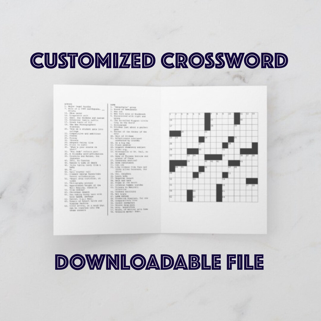 Custom Crossword (15x15) - Etsy