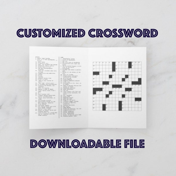Custom Crossword Puzzle - Etsy