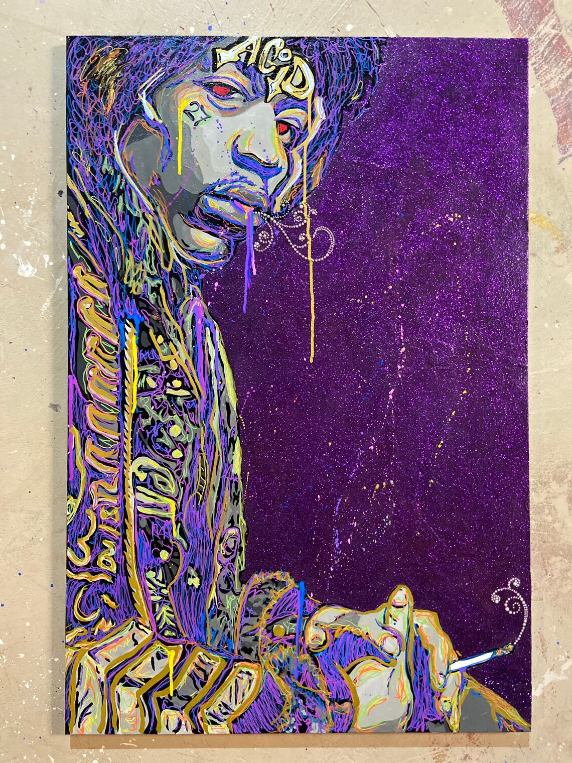 Acid Scars Original Jimi Hendrix Painting | Etsy