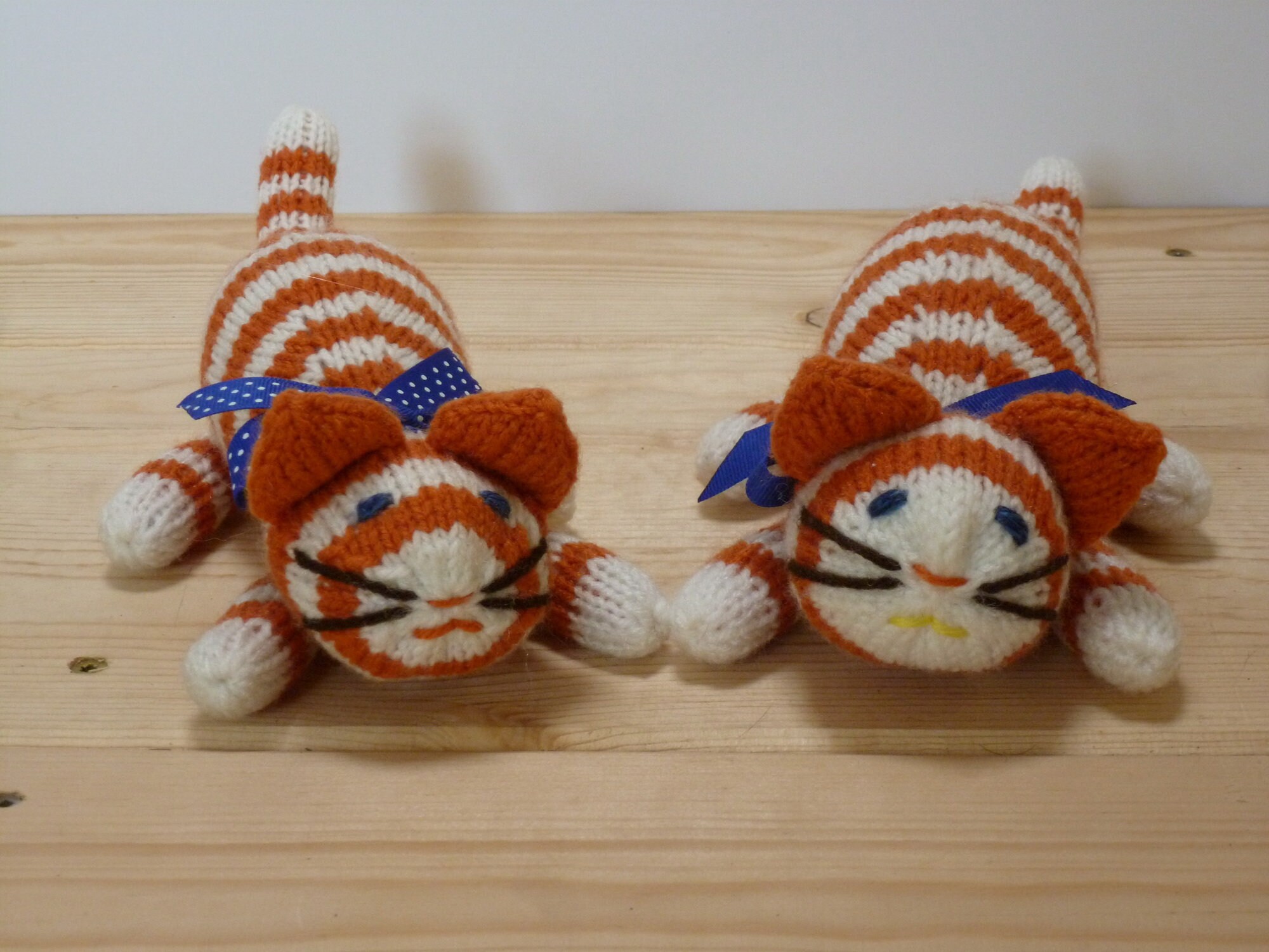 Handmade Tabby Cat Stuffed Animal American Made Toy Hand Knitted Cat ...
