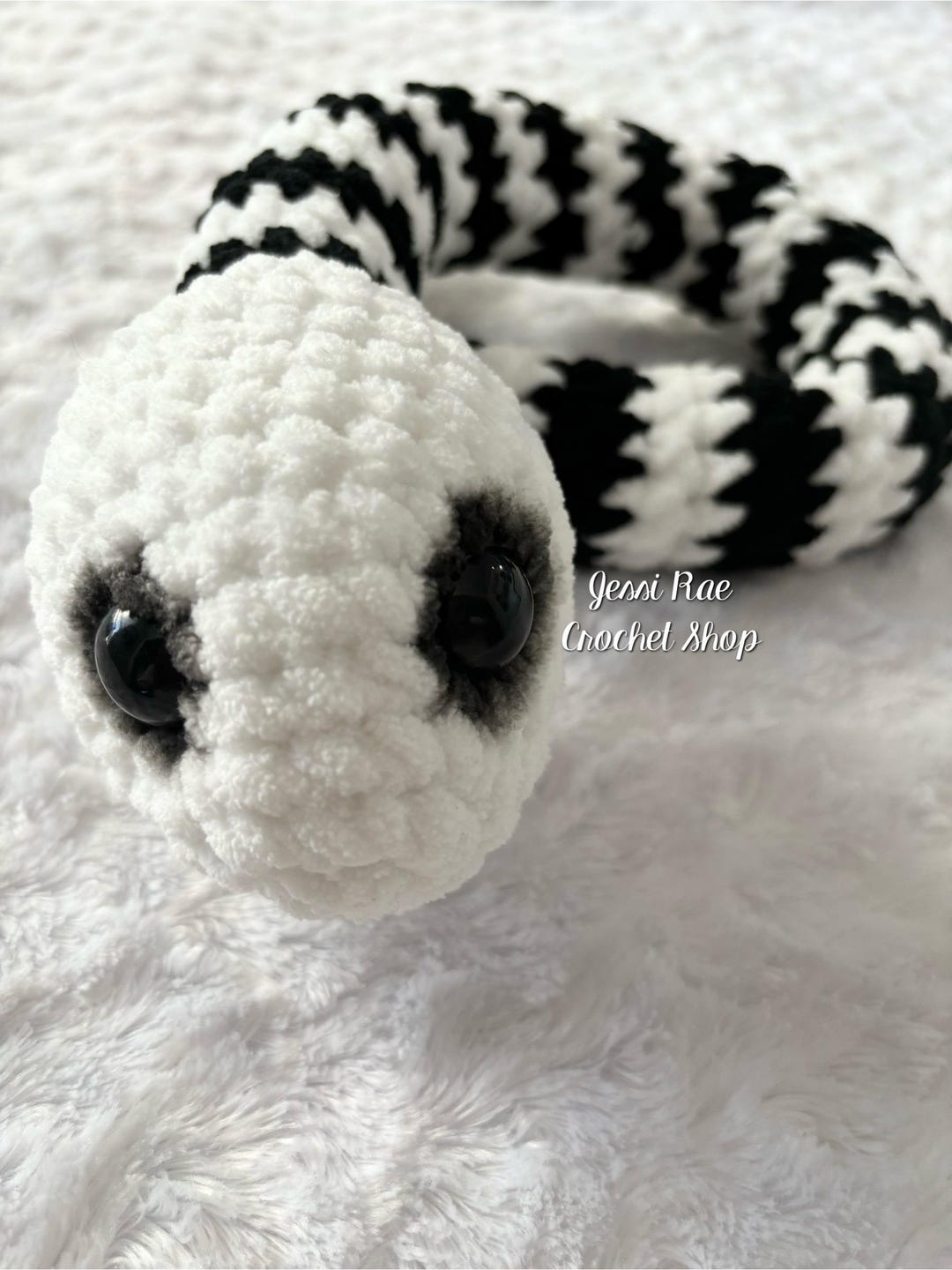 Crochet Snake, White and Black Snake, Snakes - Etsy