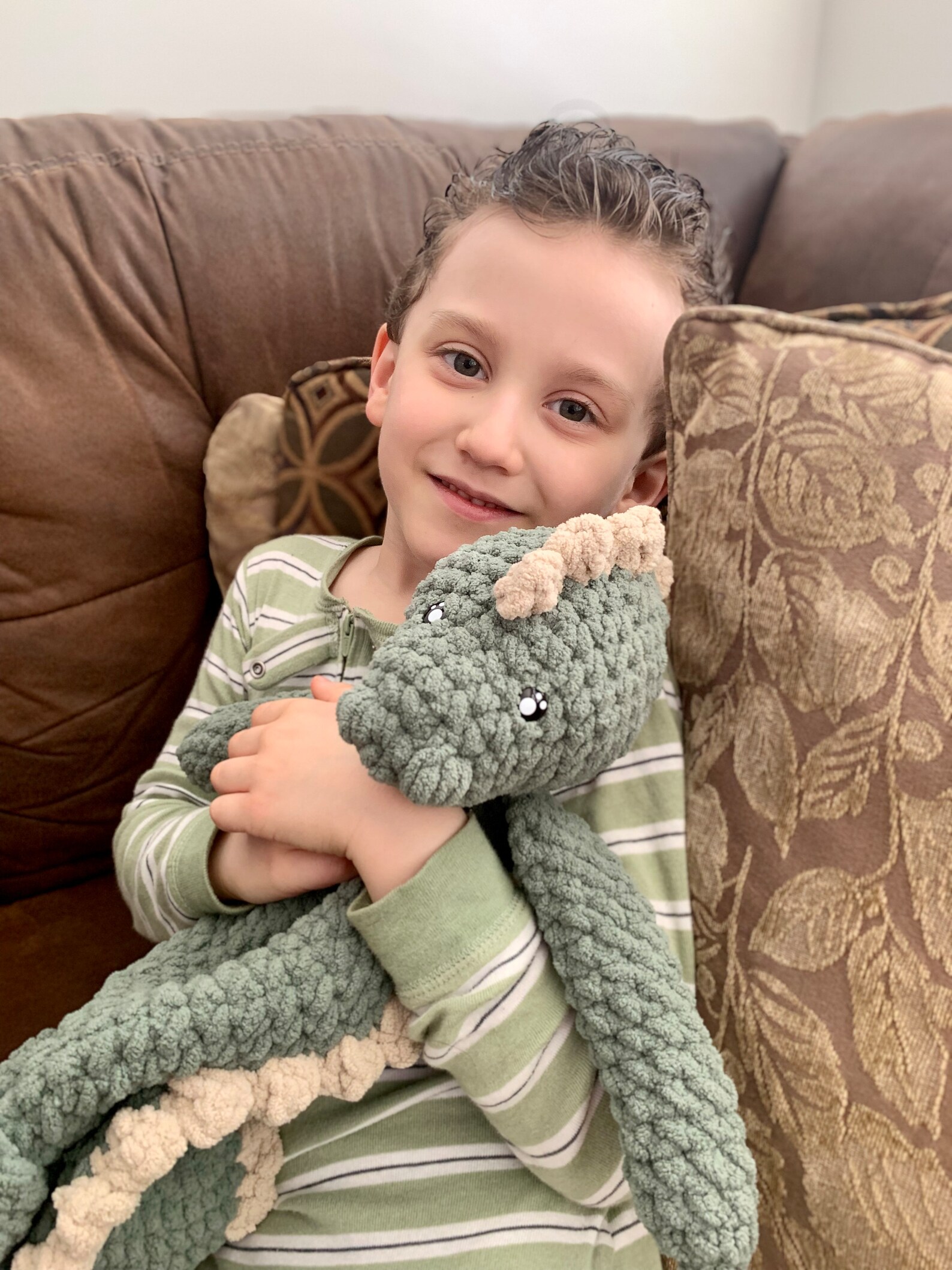 Crochet Crocodile Snuggler, Alligator, Gator, Crochet, Amigurumi, Green ...