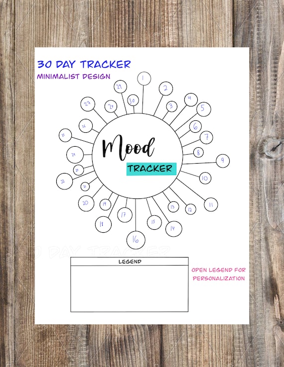 30 Day Mood Tracker Digital/bullet Journaling Download - Etsy