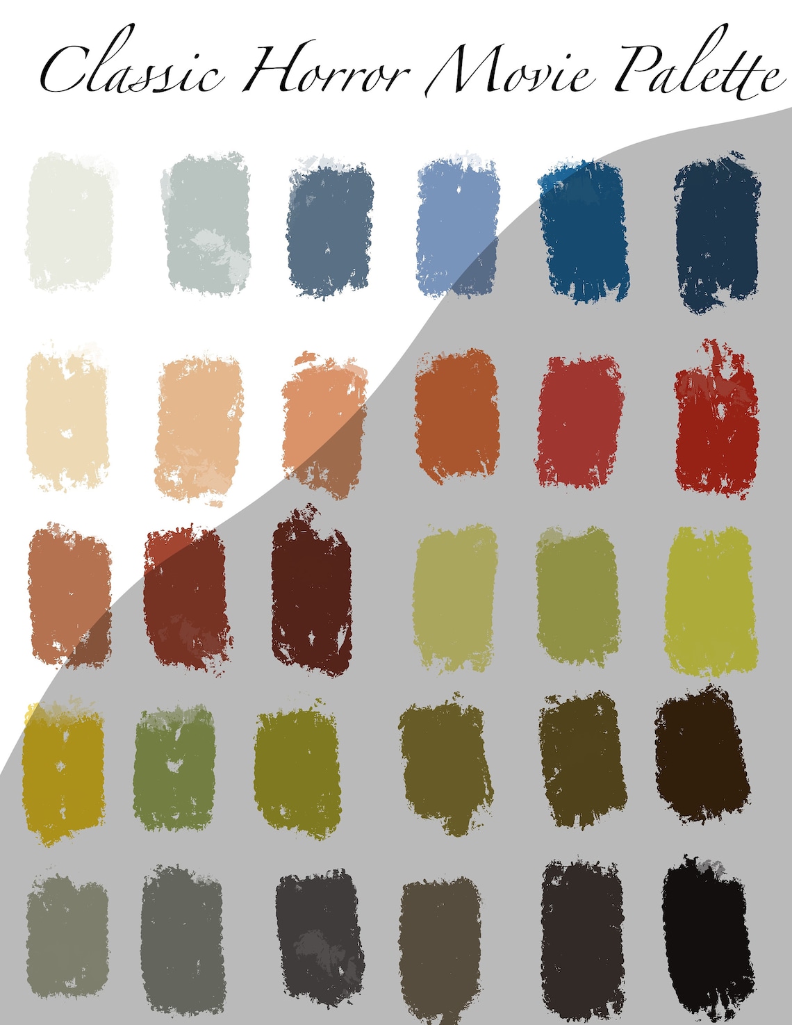 Classic Horror Movie Color Palette 30 Colors Procreate - Etsy