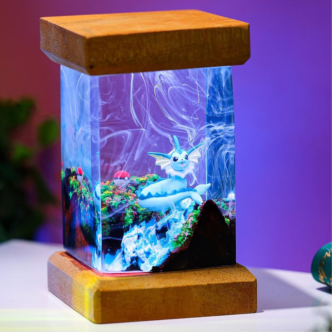 Pokemon Vaporeon Epoxy Resin Lamp, Night Light - Etsy
