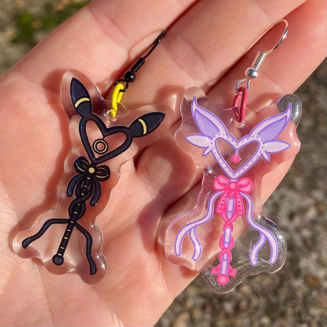 Espeon Umbreon Earrings // Magical Wand Eeveelution Pastel Goth - Etsy UK