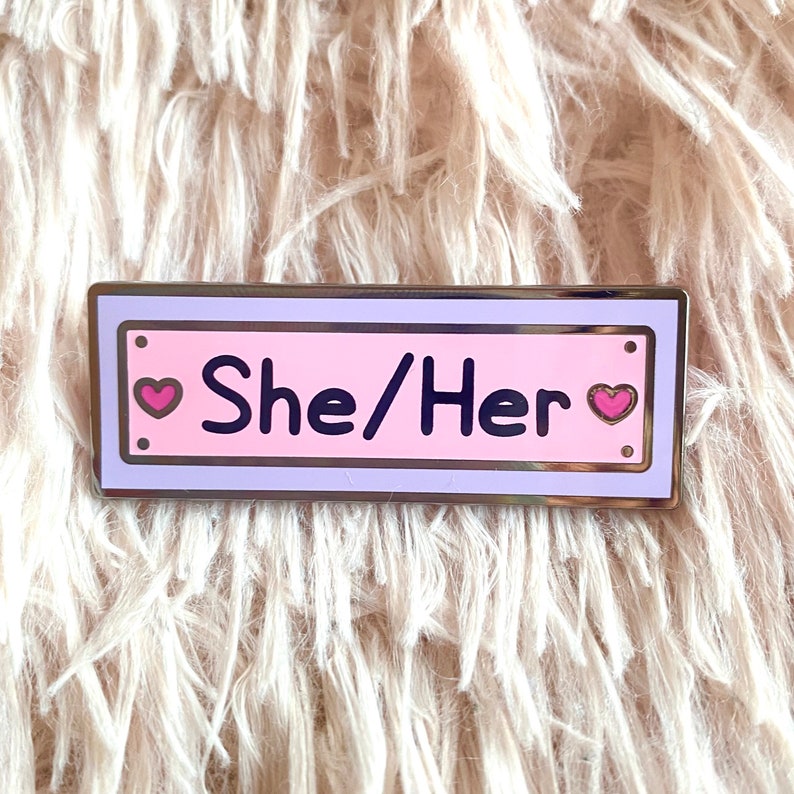 She/her Pronouns Pins // Kawaii Enamel - Etsy