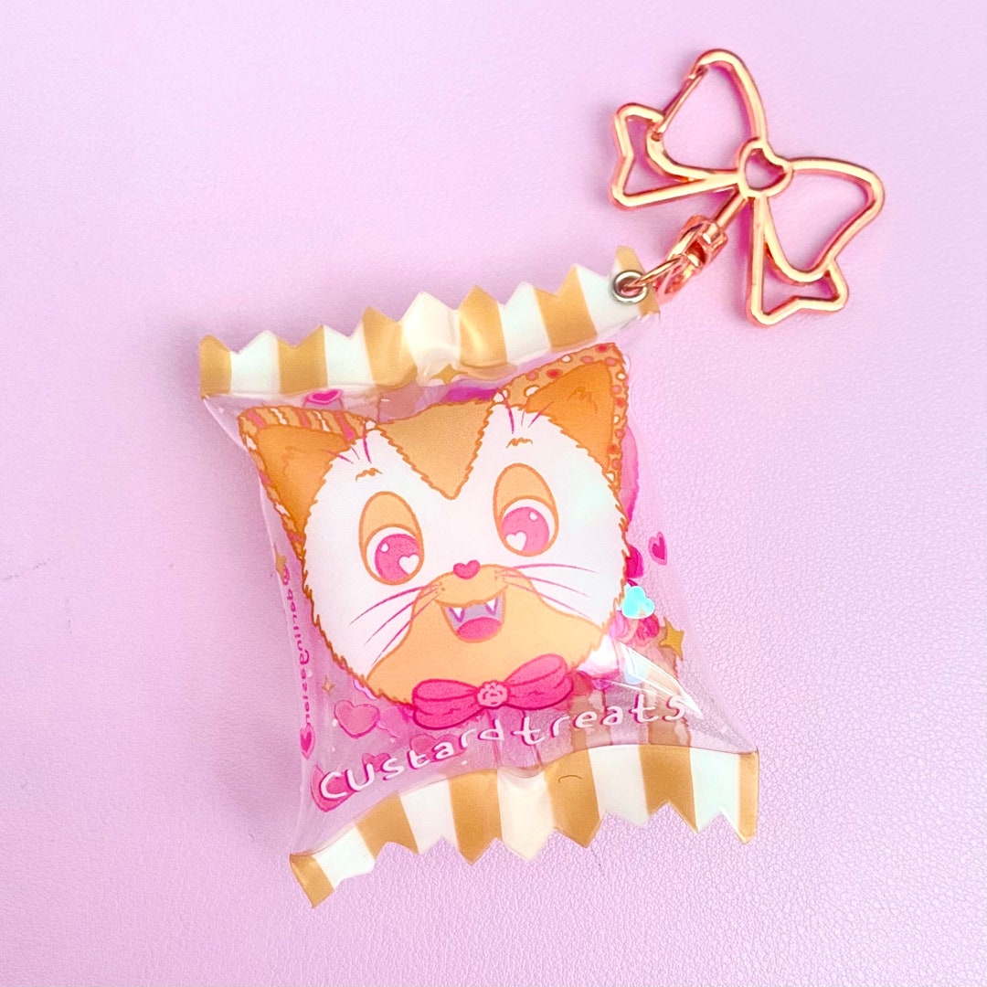 Orange Cat Candy Bag Charm // Kawaii Pastel Kidcore - Etsy