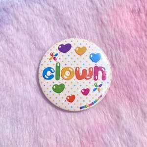 Clown Badge Button Pins 50mm //kawaii Clowncore - Etsy