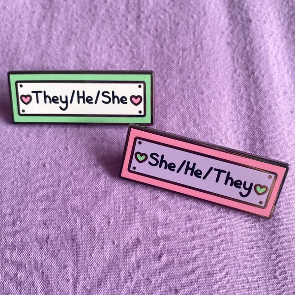 Pronoun Pins - Etsy
