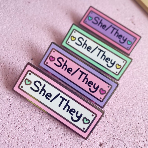 Pronoun Pins - Etsy