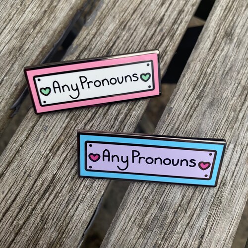 Ze/zir Xe/xem Pronoun Pins // Neopronouns Kawaii Enamel - Etsy