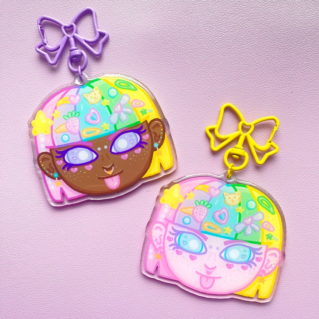 Bubble and Cora Kawaii Charm Keyring // Kidcore Fairy Kei Decora - Etsy