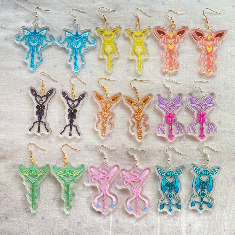 Eeveelution Magical Wand Earrings // Kawaii Fairy Kei Kidcore - Etsy
