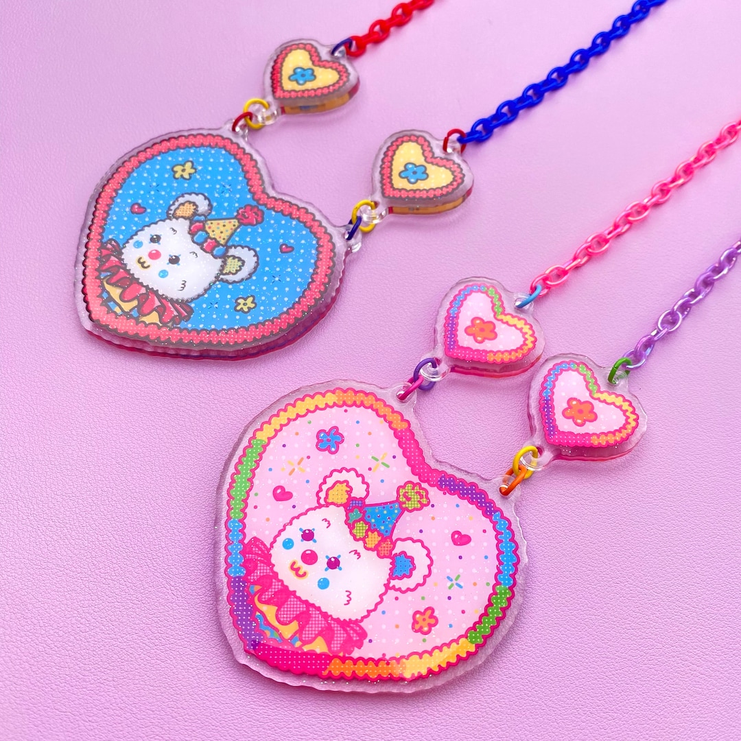Chip the Clown Kawaii Necklace // Clowncore Kidcore Decora - Etsy