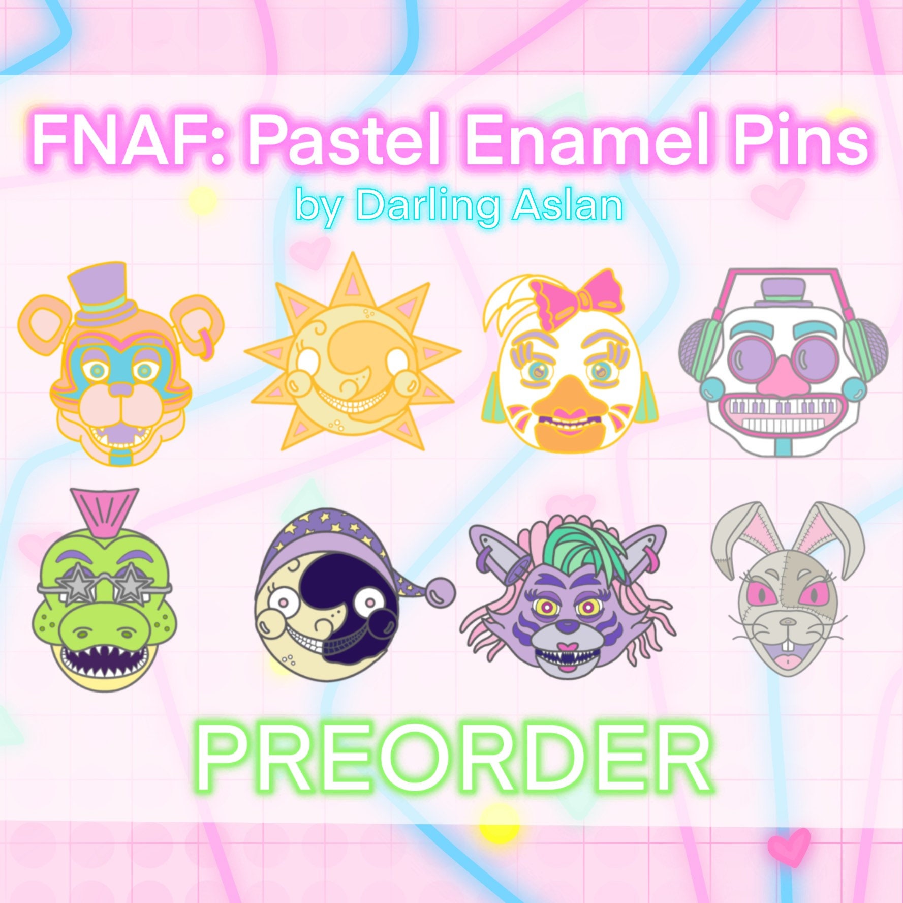 FNAF Enamel Pins // Kawaii Five Nights at Freddys Security | Etsy UK