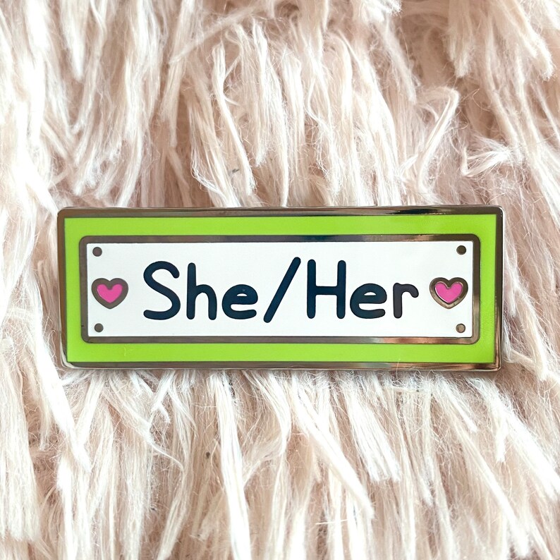 She/her Pronouns Pins // Kawaii Enamel - Etsy