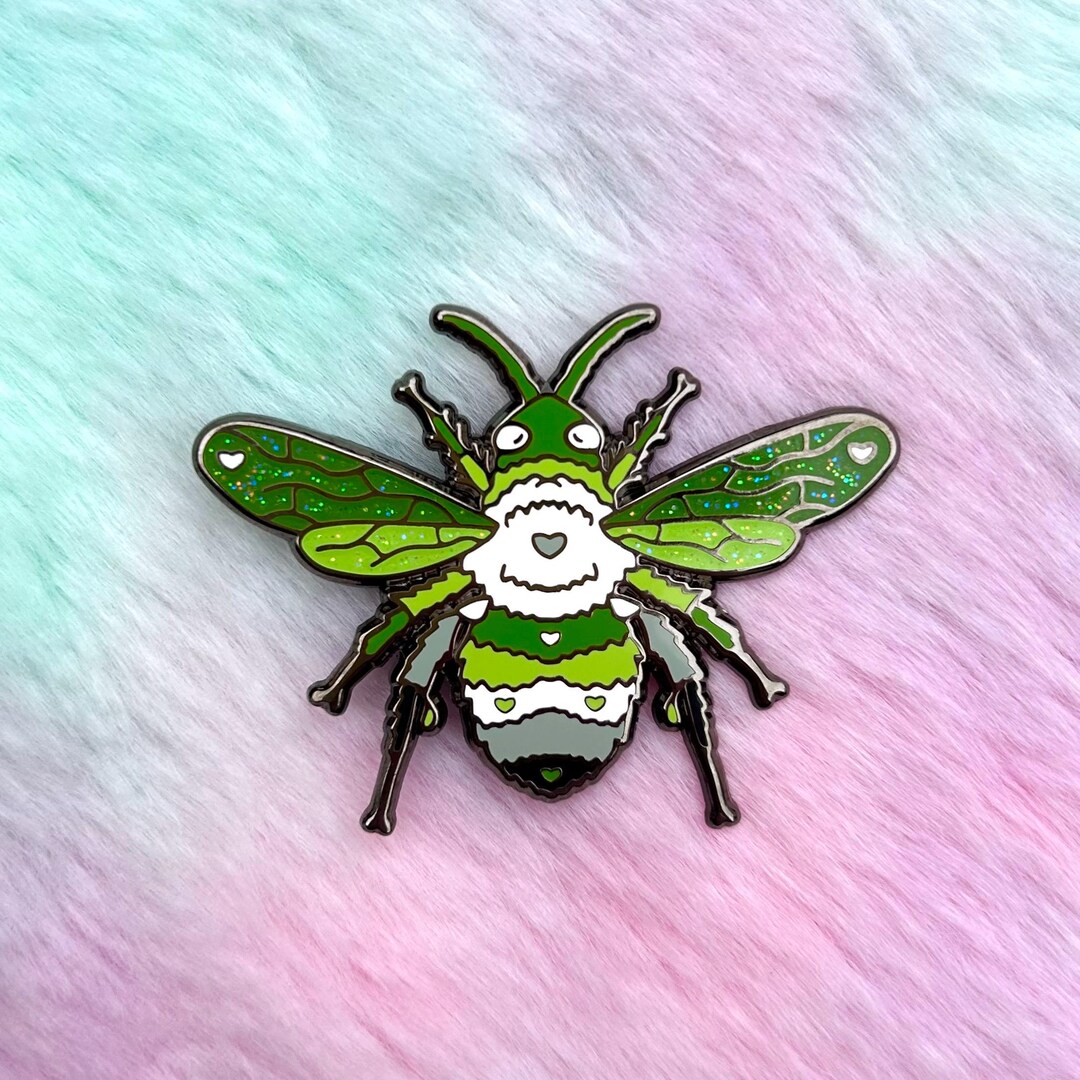 Aromantic Pride Bee Pins // Kawaii Enamel Queer - Etsy