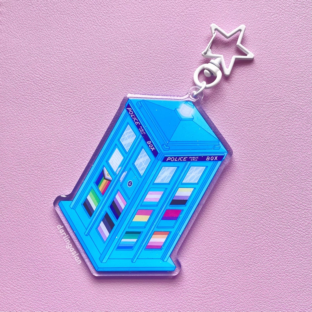 TARDIS Police Box Pride Flag Charm Keychain - Etsy UK