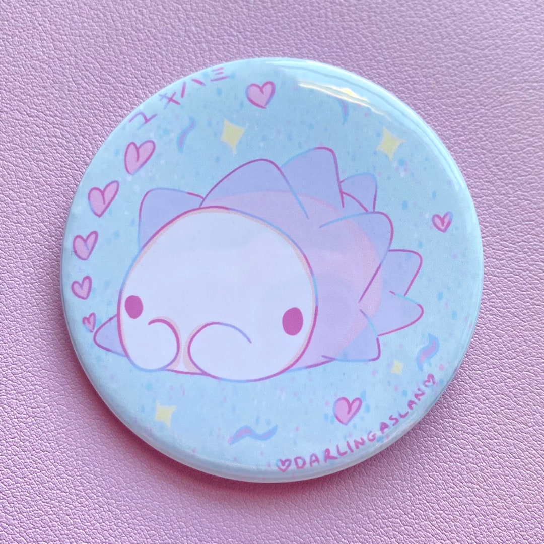 Snom Badge Button Pin // Kawaii Pastel Kidcore 38mm - Etsy