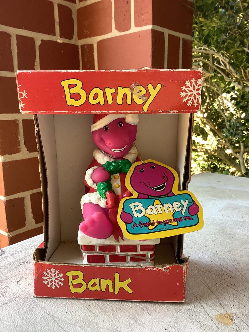 Barney 1993 Christmas Bank - Etsy